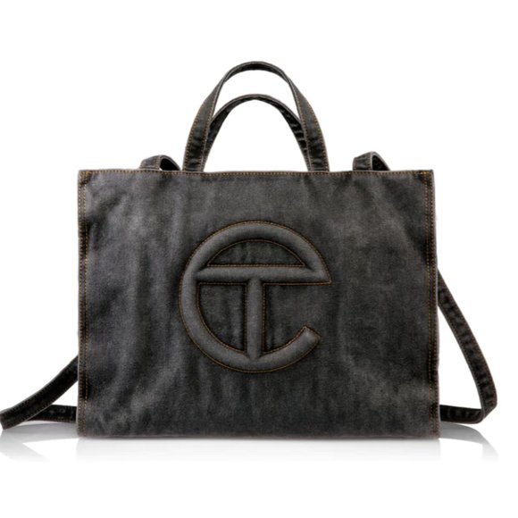 Telfar | Bags | Telfar Medium Denim Shopper Black | Poshmark